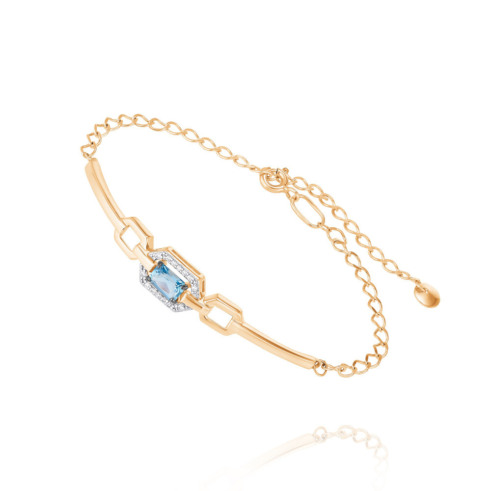 Браслет из красного золота с топазом